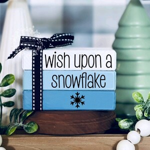 Winter Tiered Tray Decor Winter Wooden Books White Christmas Decor Snow ...