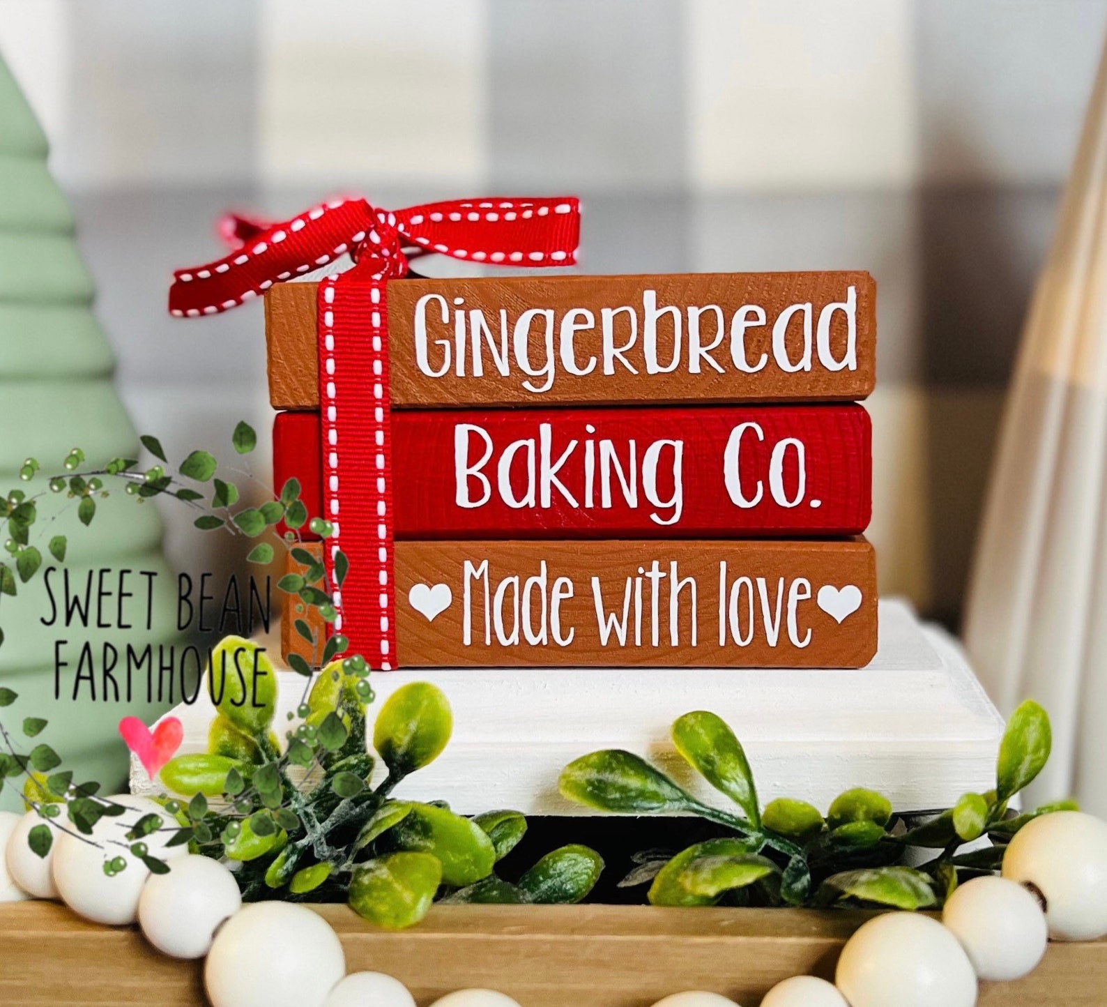 Gingerbread Decor Gingerbread Book Stack Gingerbread Tiered - Etsy