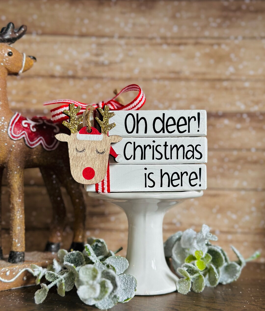Reindeer Tiered Tray Decor Christmas Tiered Tray Decor Christmas Decor ...
