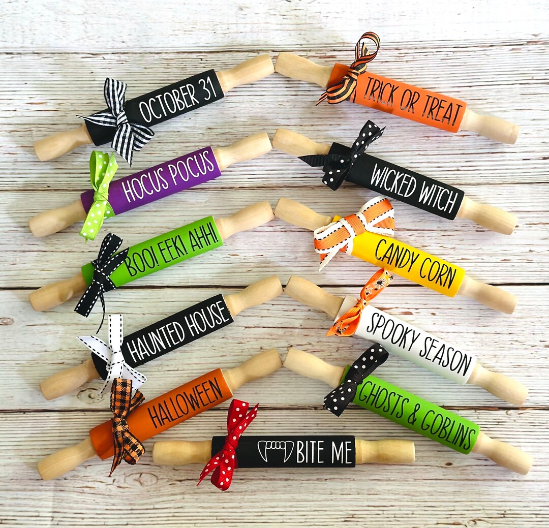 Hocus Pocus Witch Ghosts Mini Halloween Rolling Pins Halloween Tier ...
