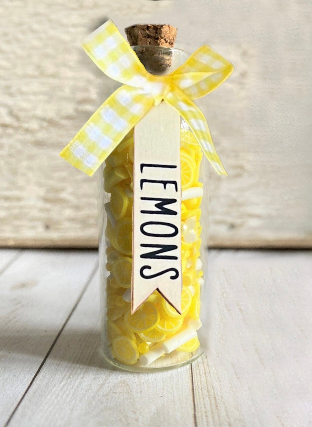 Mini Lemon Jar Small Glass Lemon Jars Lemon Tiered Tray Decor Summer ...