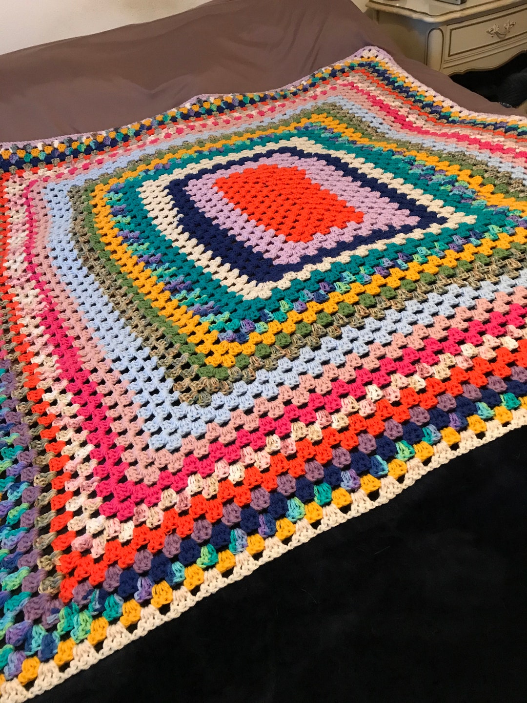 Hand Crocheted Granny Rectangle Afghan - Etsy