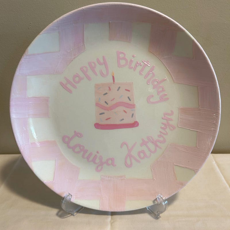 Painted Cake Plate - Etsy