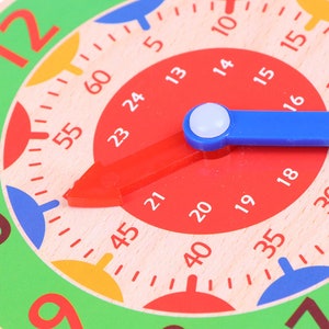Children Wooden Clock 14cm, Wooden Learning Time Clock, Gift for ...