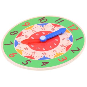 Children Wooden Clock 14cm, Wooden Learning Time Clock, Gift for ...