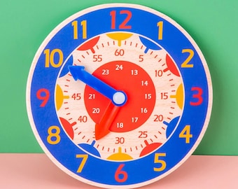 Educational Wooden Clock - Etsy