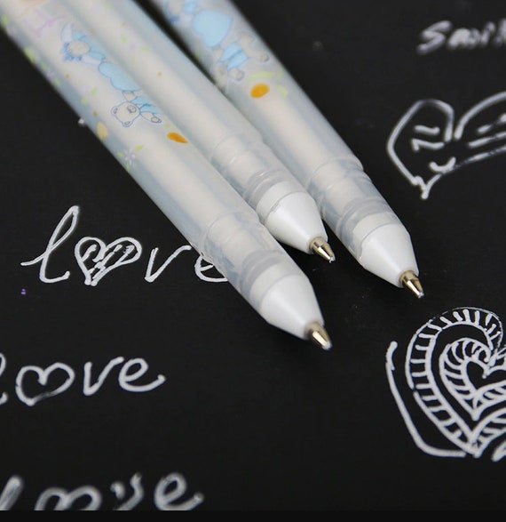 White Gel Pen White Ink Pen For Black Sketch Book/Photo | Etsy