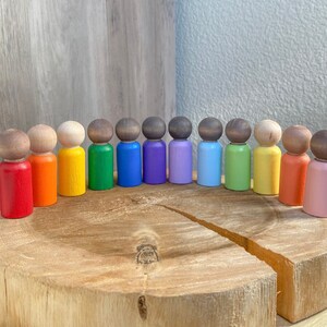 Multicultural Multiracial Rainbow Peg Person Dolls Set of 12 Montessori ...