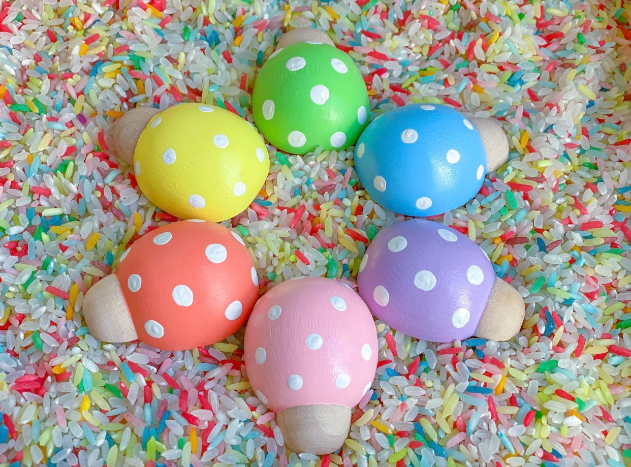 Wooden Pastel Rainbow Lady Bugs for Counting / Sorting / - Etsy