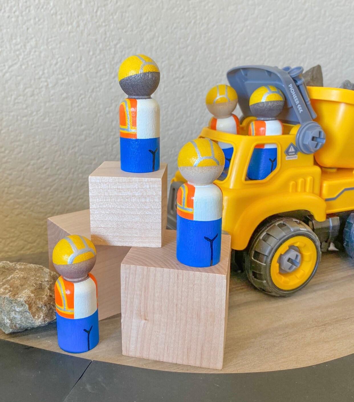 Multicultural Construction Worker Peg Doll Person Set of 3 / - Etsy