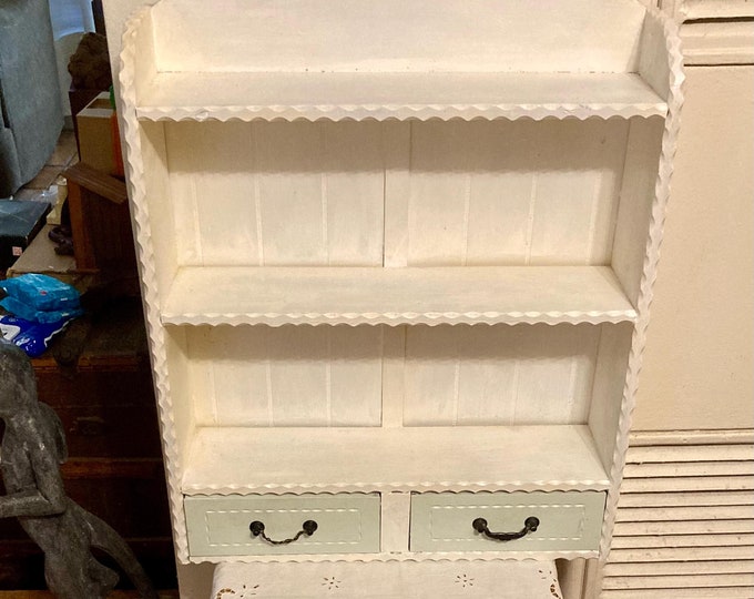 Vintage Beadboard Backed Country Wall Shelf, Country Cottage Open ...