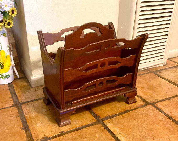 Vintage Butler Wood Magazine Rack, Midcentury Magazine Rack, Vintage ...