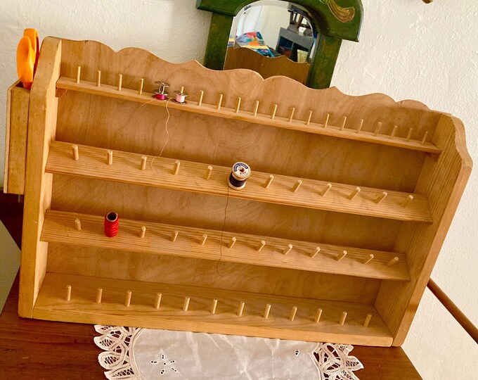 Large Thread and Bobbin Organizer, Vintage Bobbin and Thread Organizer ...