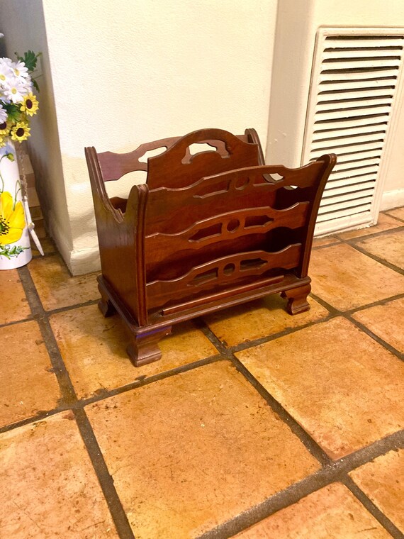 Vintage Butler Wood Magazine Rack Midcentury Magazine Rack - Etsy