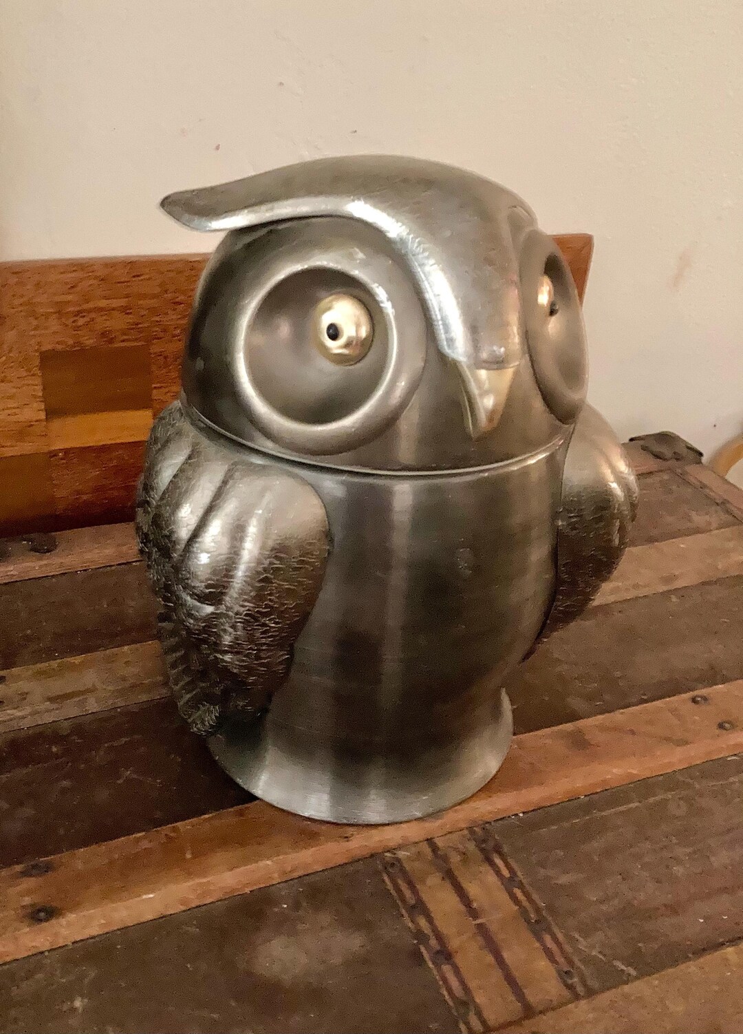 Hong Kong Made Vintage MCM Metal Owl Ice Bucket, Vintage Owl Ice Bucket ...