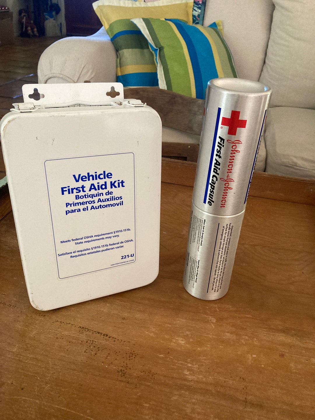 2 Vintage Metal First Aid Kits Box, Apothecary Storage Box, Vintage ...