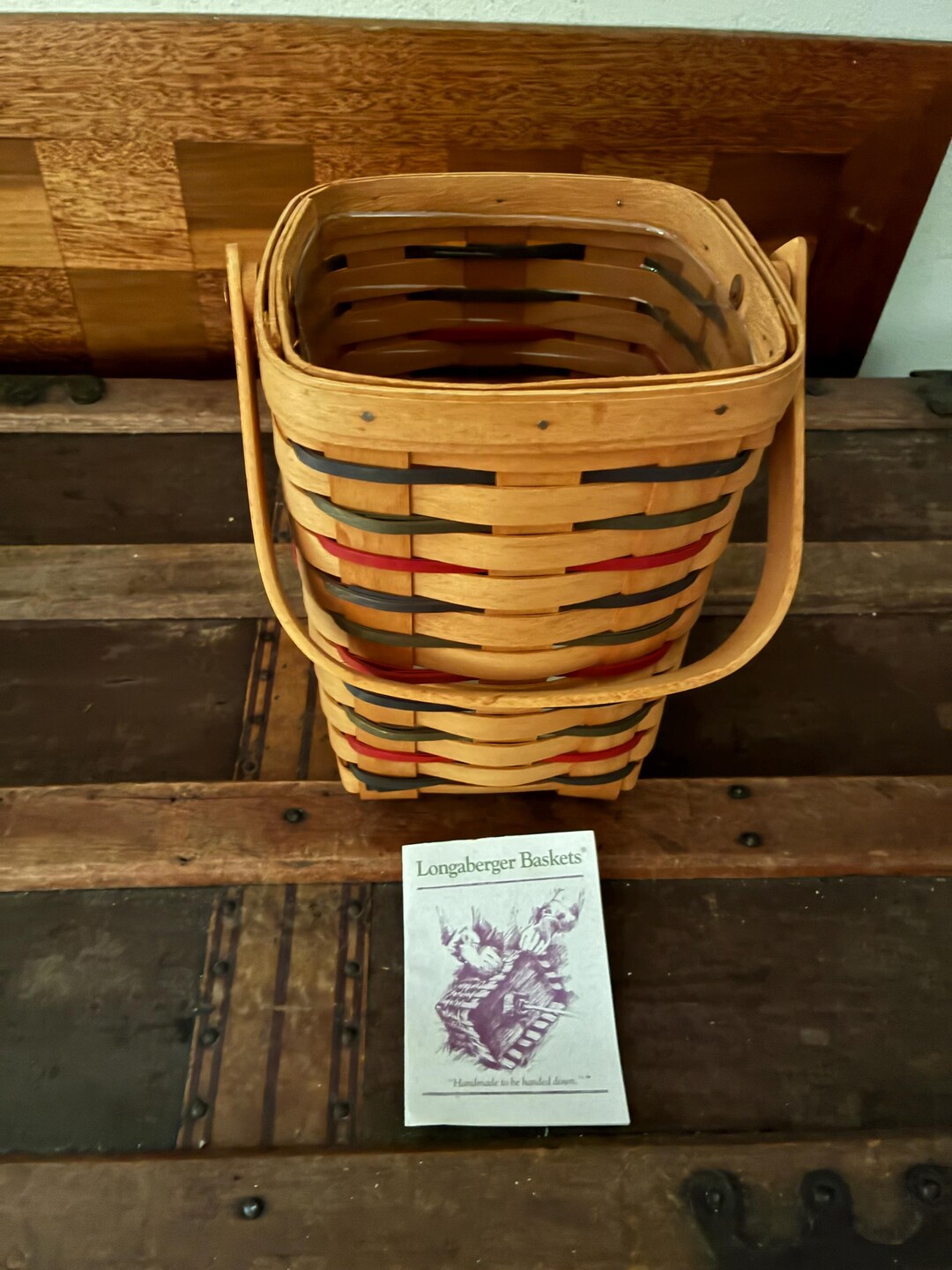 Vintage Longaberger Peg Basket 11142 – 1995 MMS Signed – 8.5” Tall With ...
