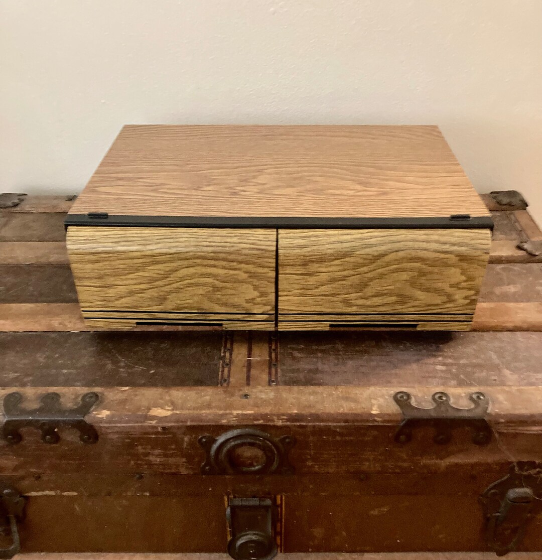 Vintage VHS Storage Drawer, Wood Grained VHS Stacking Storage Drawer ...