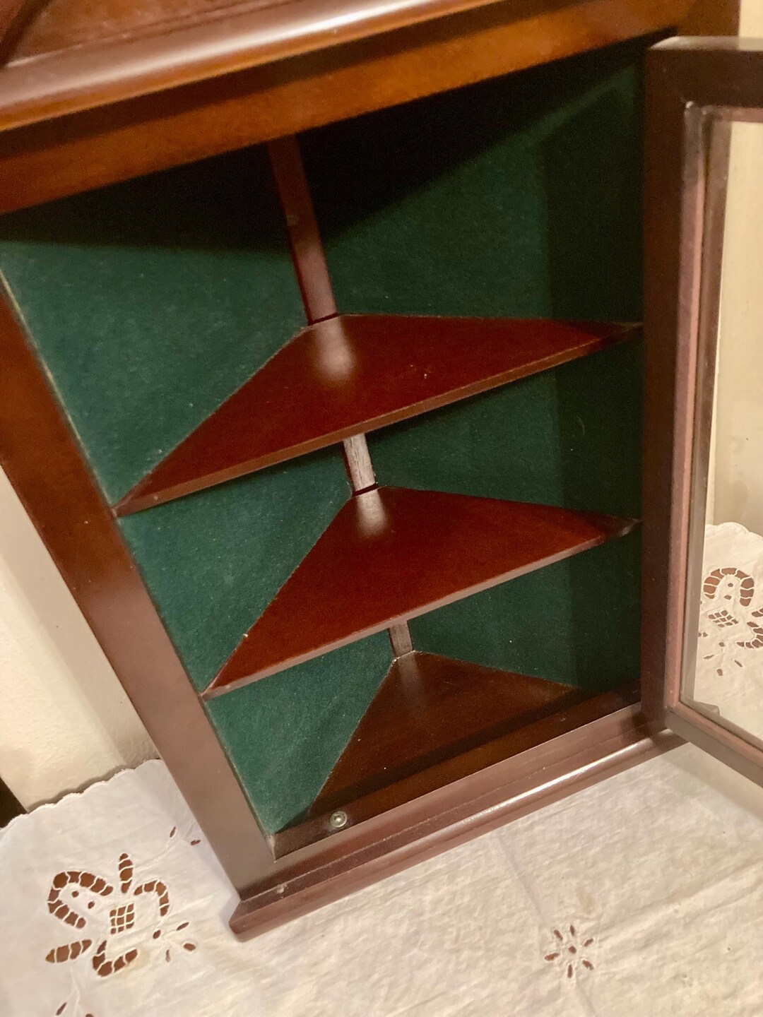 Curio Cabinet, Apothecary Storage, Glass Door Cabinet, Corner Wall ...