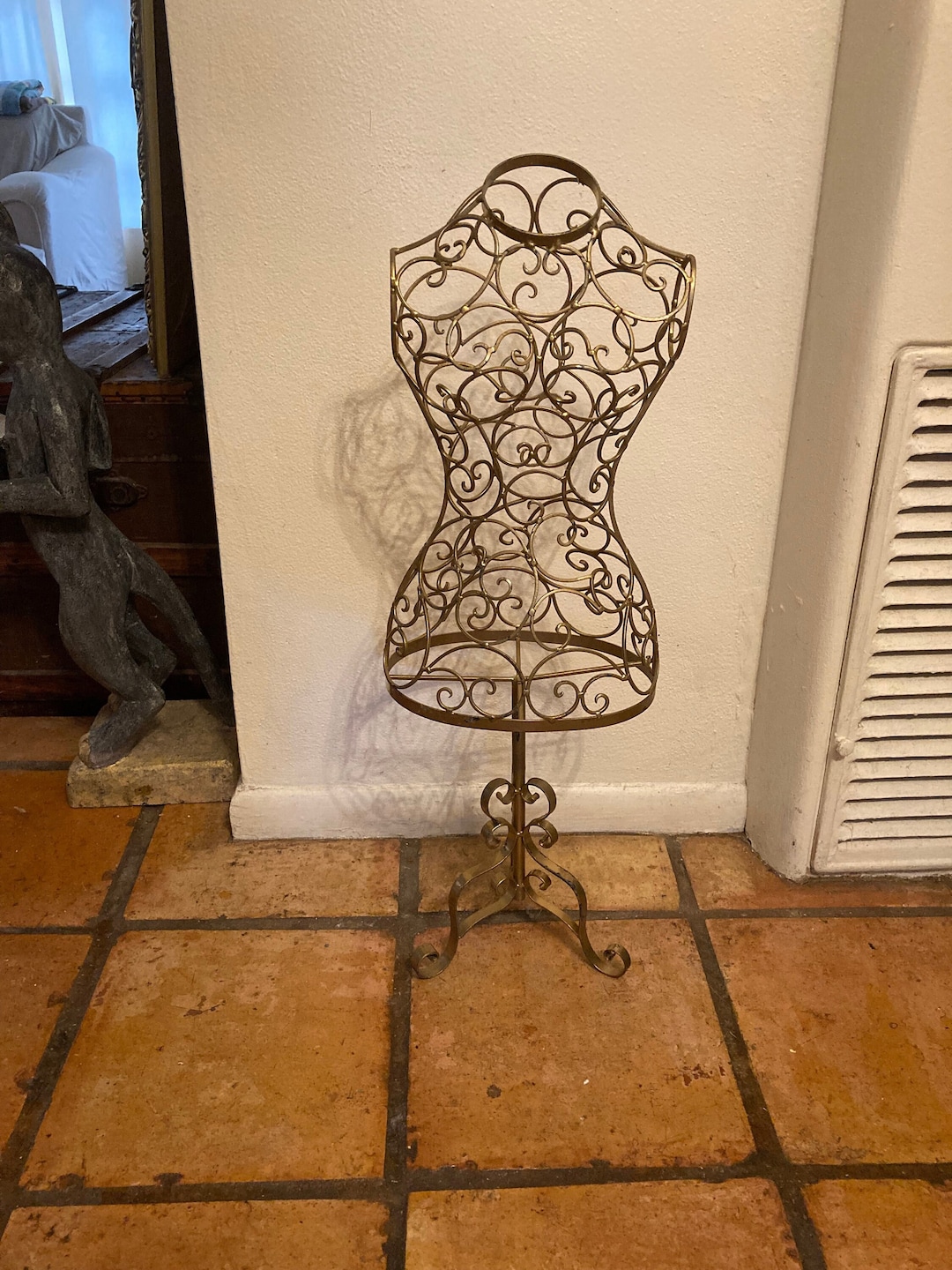Vintage Wire Dress Form, Gold Wire Dress With Scrolling Design ...