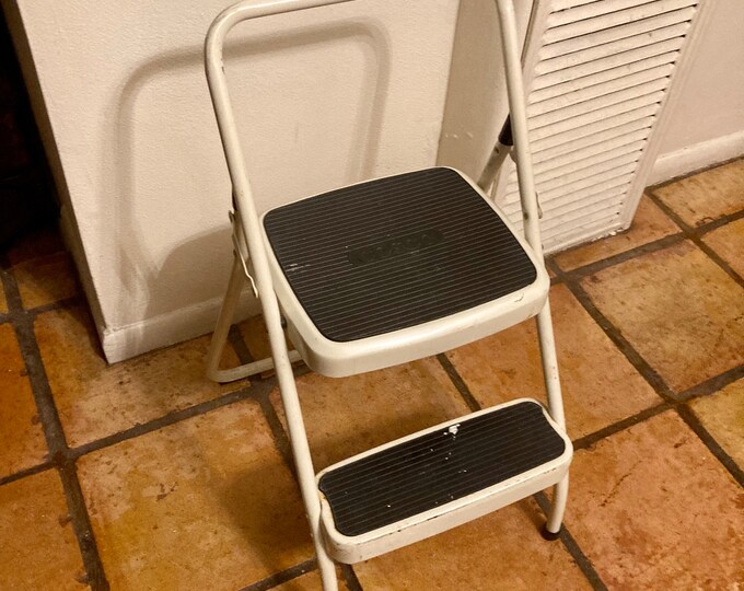 Vintage Stepladder, Metal Step Stool, Plant Stand Ladder, Kitchen Step ...