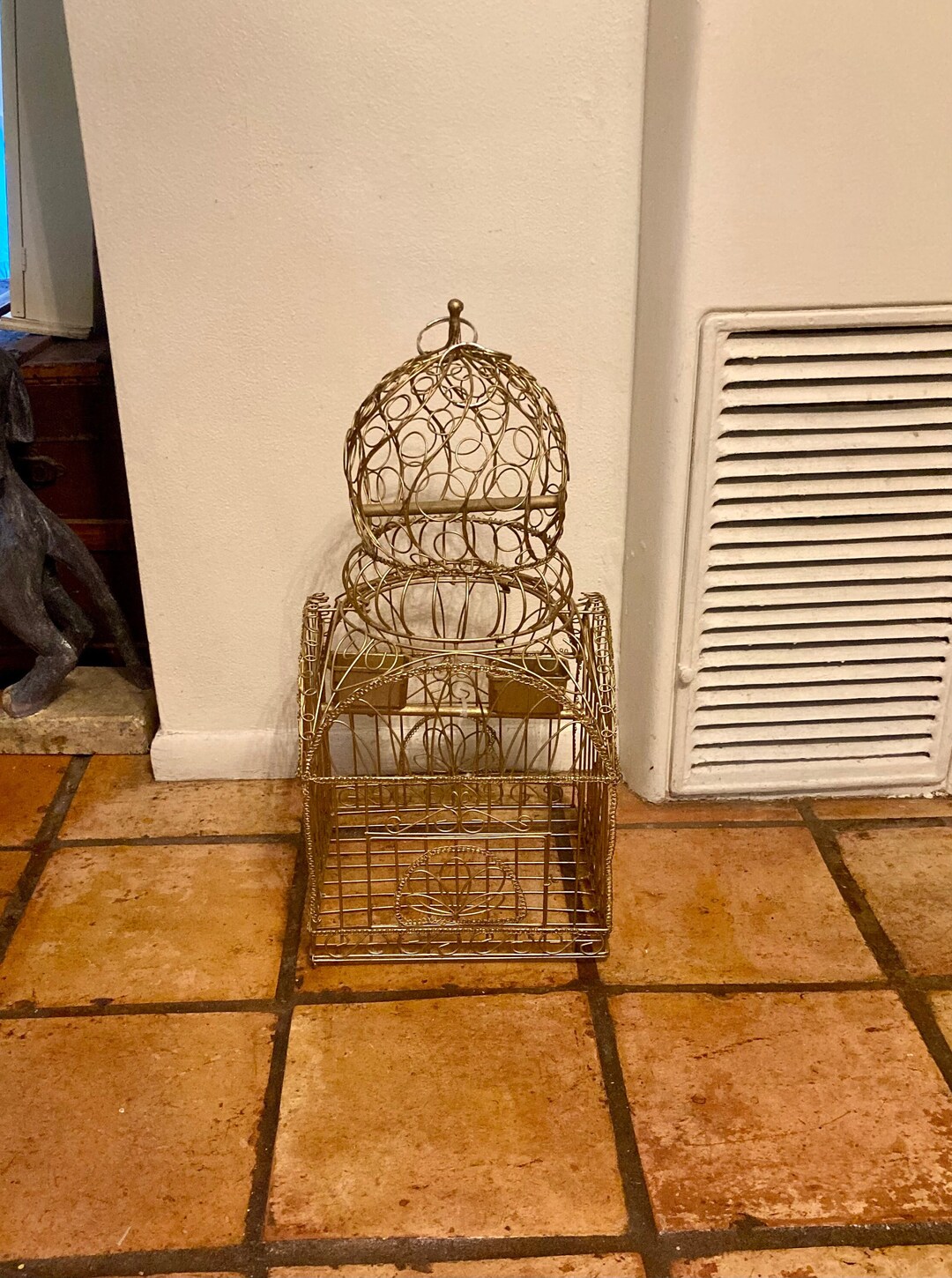 Vintage Gold Birdcage, Wire Domed Birdcage, Decorative Bird Cage - Etsy