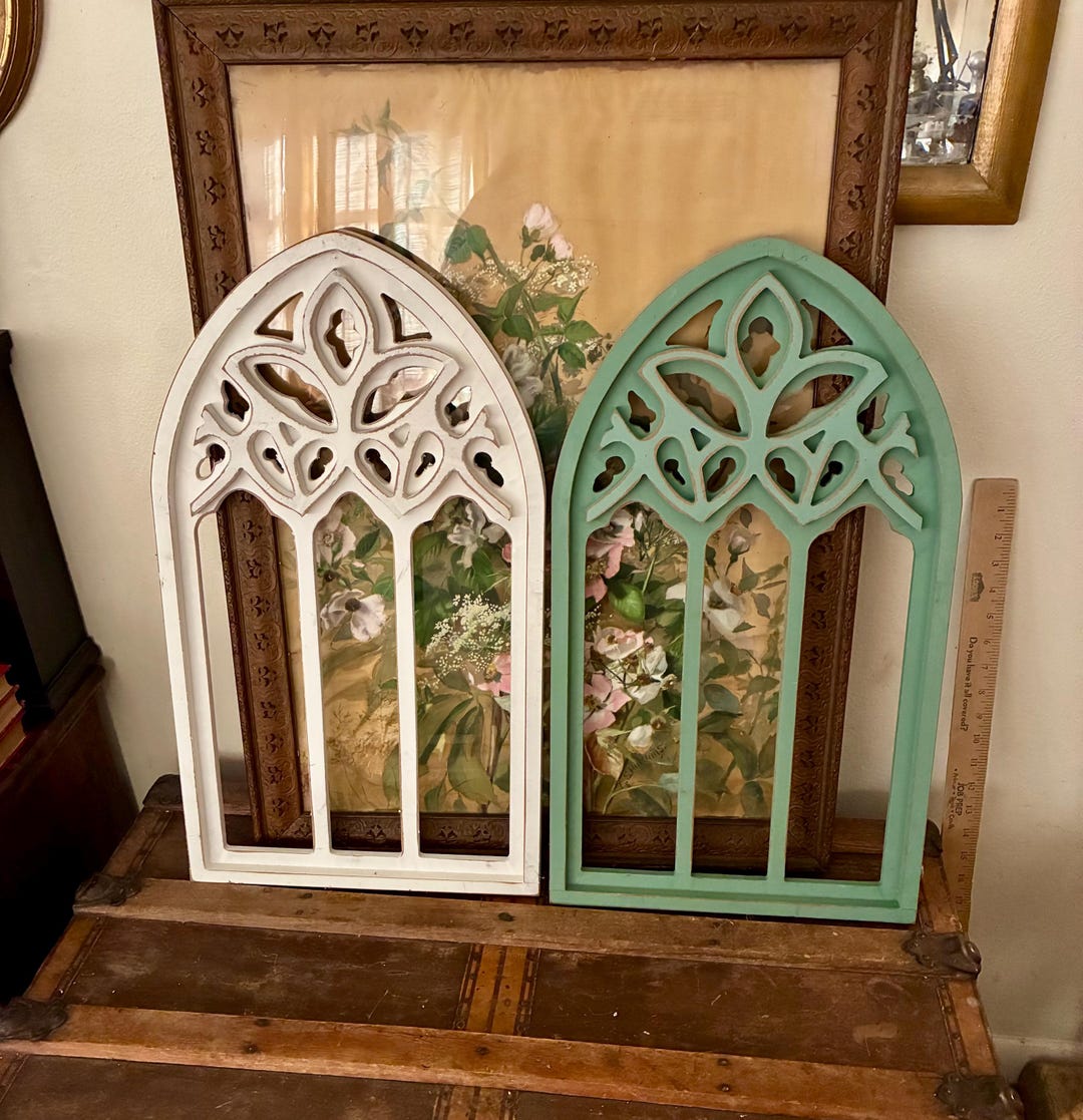 Pair of Decorative Gothic Arch Window Frames – Shabby Chic Distressed ...