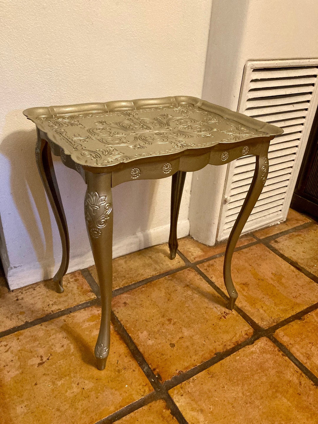 Vintage Florentine Table, Mid Century Gold Side Table, Syroco Style ...