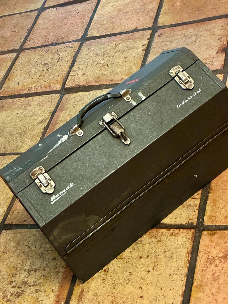 Vintage Homak Industrial Toolbox – 22” Steel Tool Chest With Folding ...