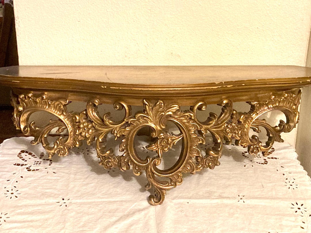 Hollywood Regency Syroco Shelf, 1960s Hollywood Regency Style Wall ...