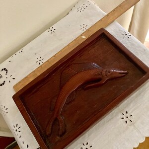 Vintage Folkart Fish Carving, Carved Relief Plaque of Sailfish, Antique ...