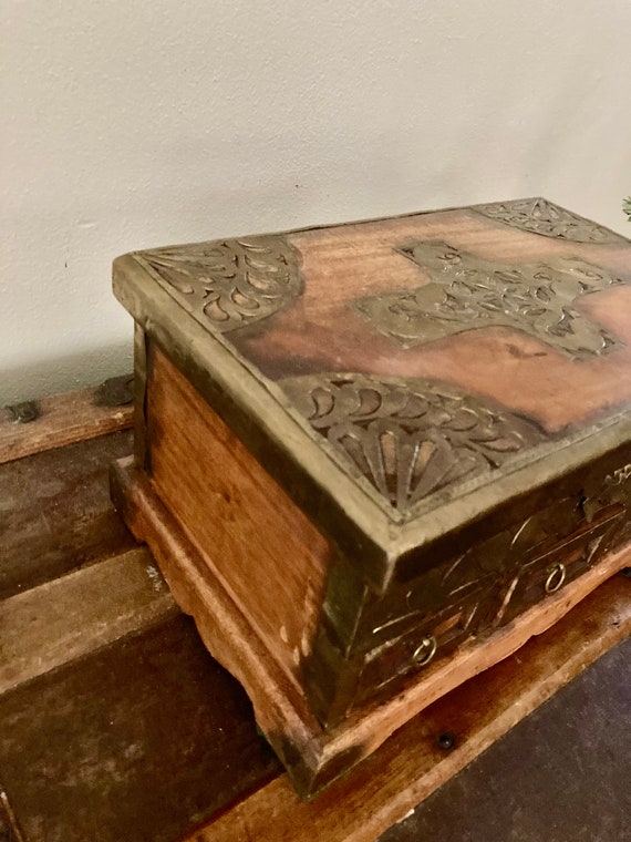 Vintage Jewelry Box, Wooden valet box with drawers, … - Gem