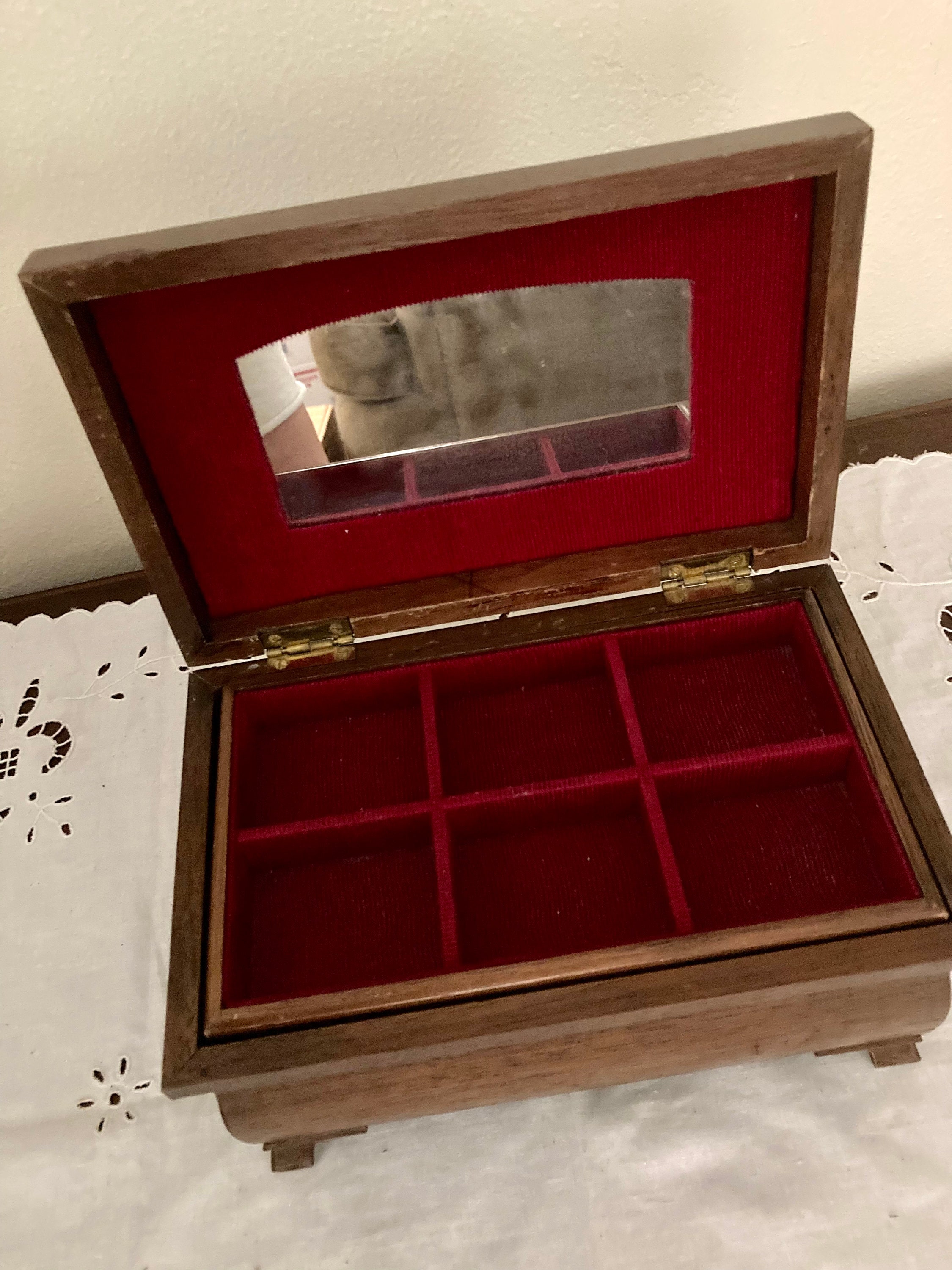 Wood Jewelry Box Vintage Valet Box Vintage Wood Jewelry Boc | Etsy