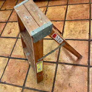 Vintage Wooden 3-step Ladder – Rustic Display or Plant Stand – Werner ...