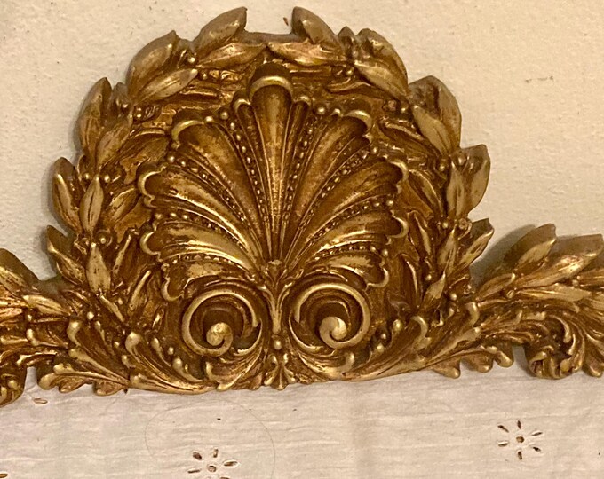 Antique French Ormolu Baroque Shell Pediment, Gilded Gold Wall ...