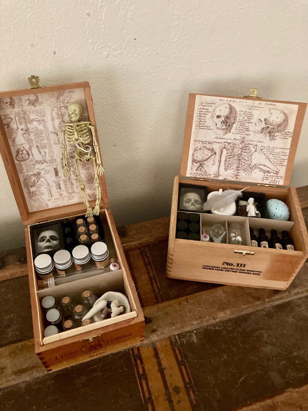 Halloween Apothecary Box, Spooky Cigar Box Diorama, Witch Potion Vials ...