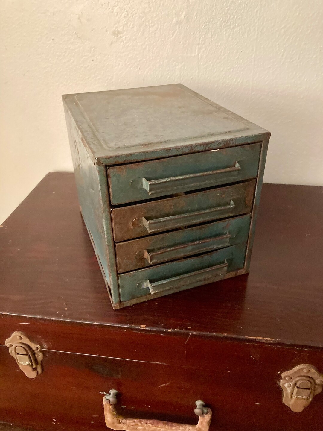 Midcentury Metal Storage Chest of Drawers, Vintage Metal Parts Drawer ...
