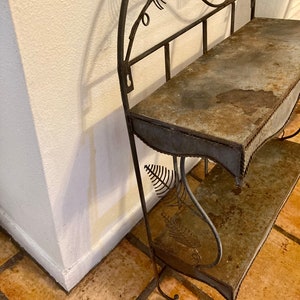 Vintage 2 Tier Metal Storage Shelf With Hooks, Iron Spice Rack, Vintage ...