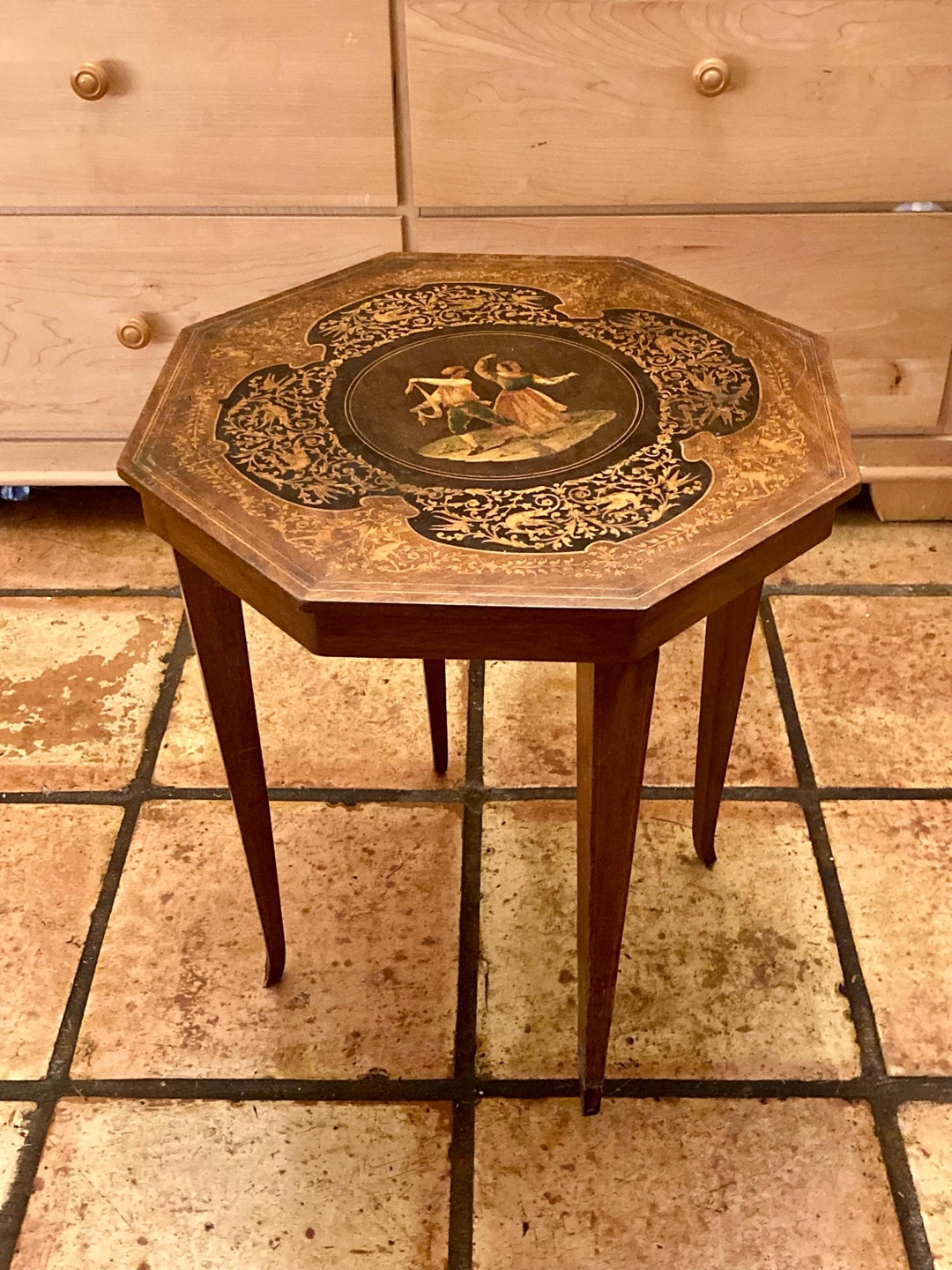 Vintage Italian Side Table, Midcentury Sorrento Style Side Table ...