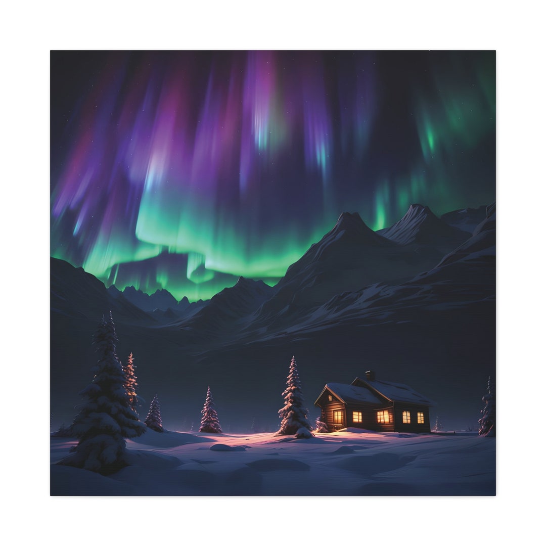 Northern Lights Canvas, Aurora Borealis Wall Art, Aurora Borealis ...