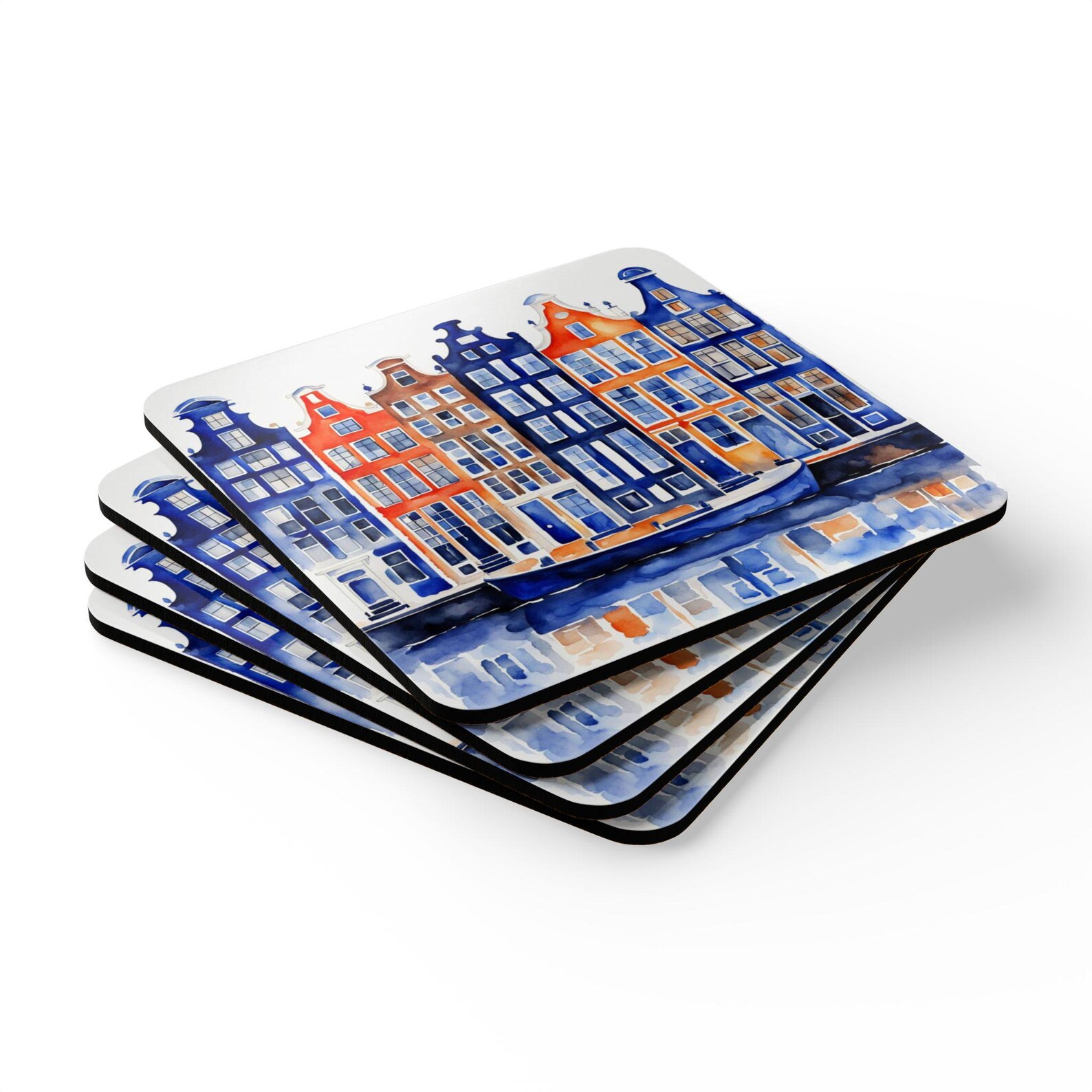 Canal House Coaster Set Charming Amsterdam Coasters, Canal Coasters ...
