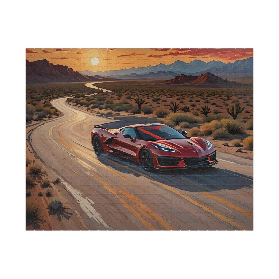Red Corvette Puzzle - Exhilarating Sports Car Puzzle, Chevy Corvette ...