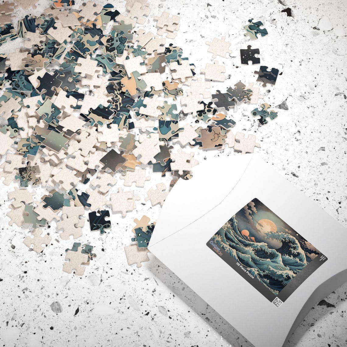 The Great Wave Puzzle Majestic Ocean Jigsaw Puzzle, Ocean Wave Puzzle ...