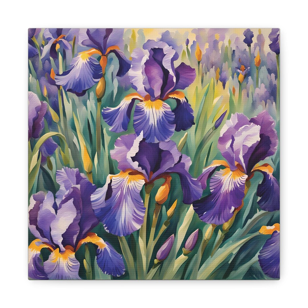 Purple Flower Wall Art Elegant Purple Flower Canvas Art, Purple Flower ...