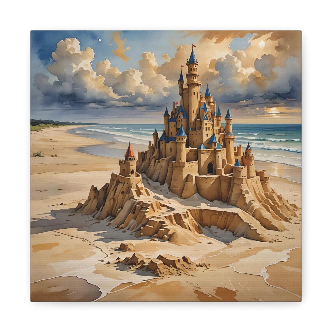 Sand Castle Art Charming Beach House Decor, Sandcastle Wall Art, Beach ...