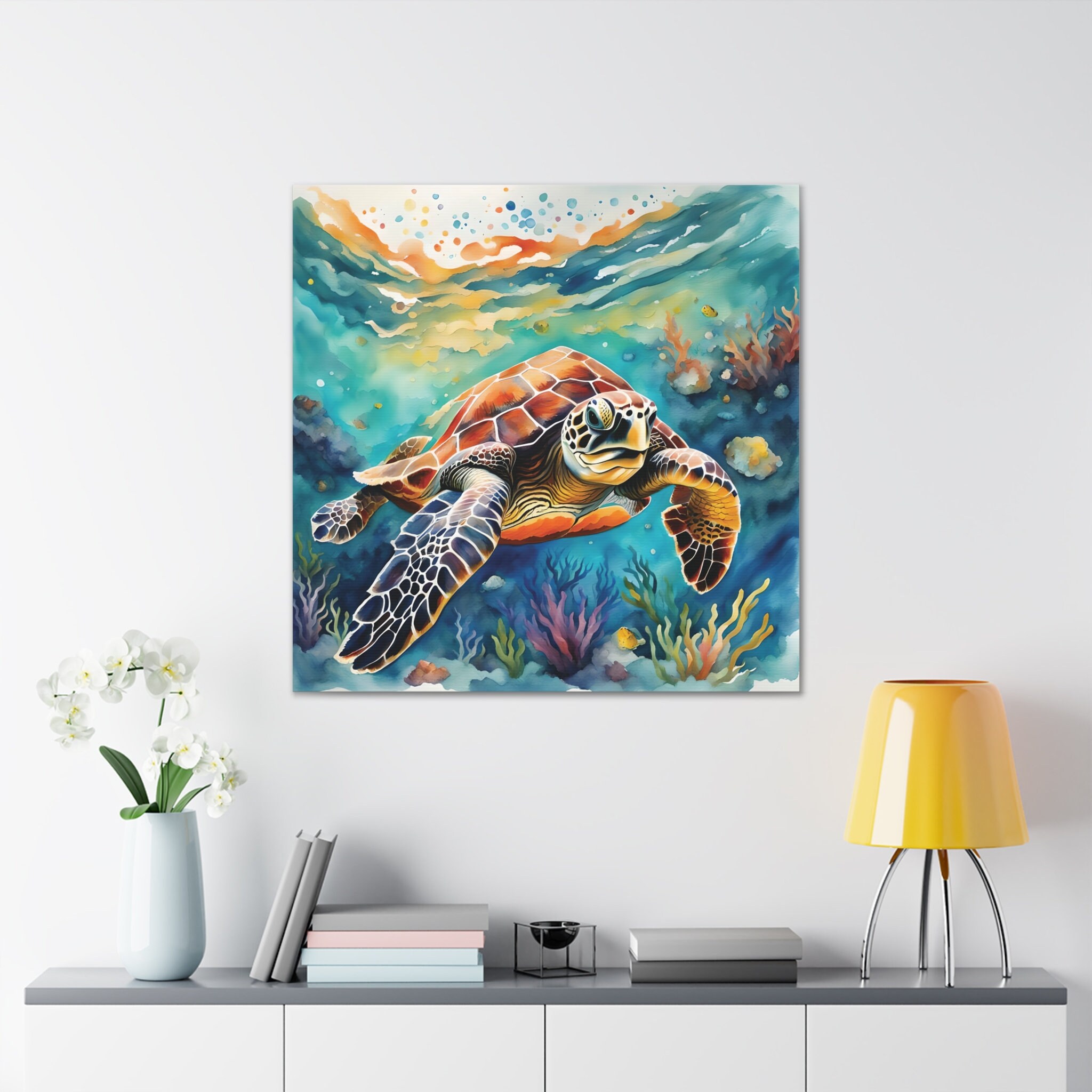 Sea Turtle Art, Sea Turtle Decor, Sea Turtle Artwork, Ocean Art, Turtle ...
