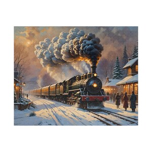 Snowy Train Puzzles Captivating Winter Train Puzzle, Train Lover Gift ...