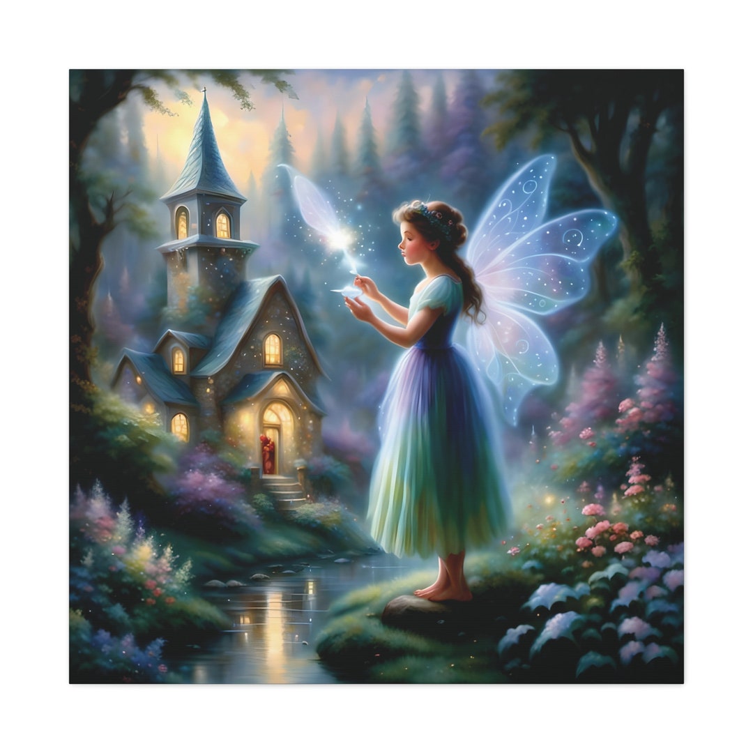 Fairy Art, Fair Garden Art, Fairy Tale Art, Fairy Canvas Art, Fair Wall ...