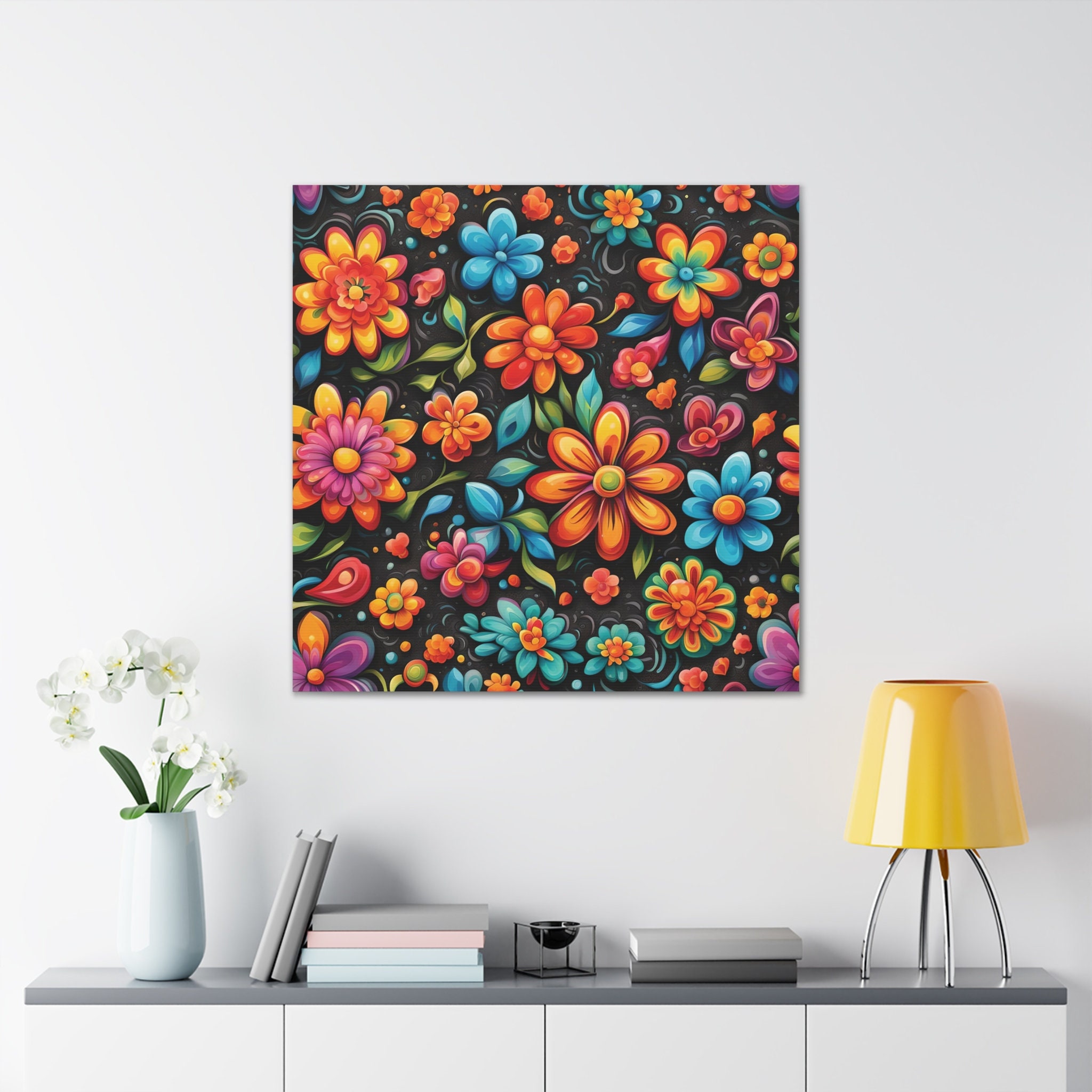 Mexican Flower Art, Flower Wall Art, Mexican Flowers, Mexican Decor ...