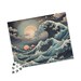 The Great Wave Puzzle Majestic Ocean Jigsaw Puzzle, Ocean Wave Puzzle ...